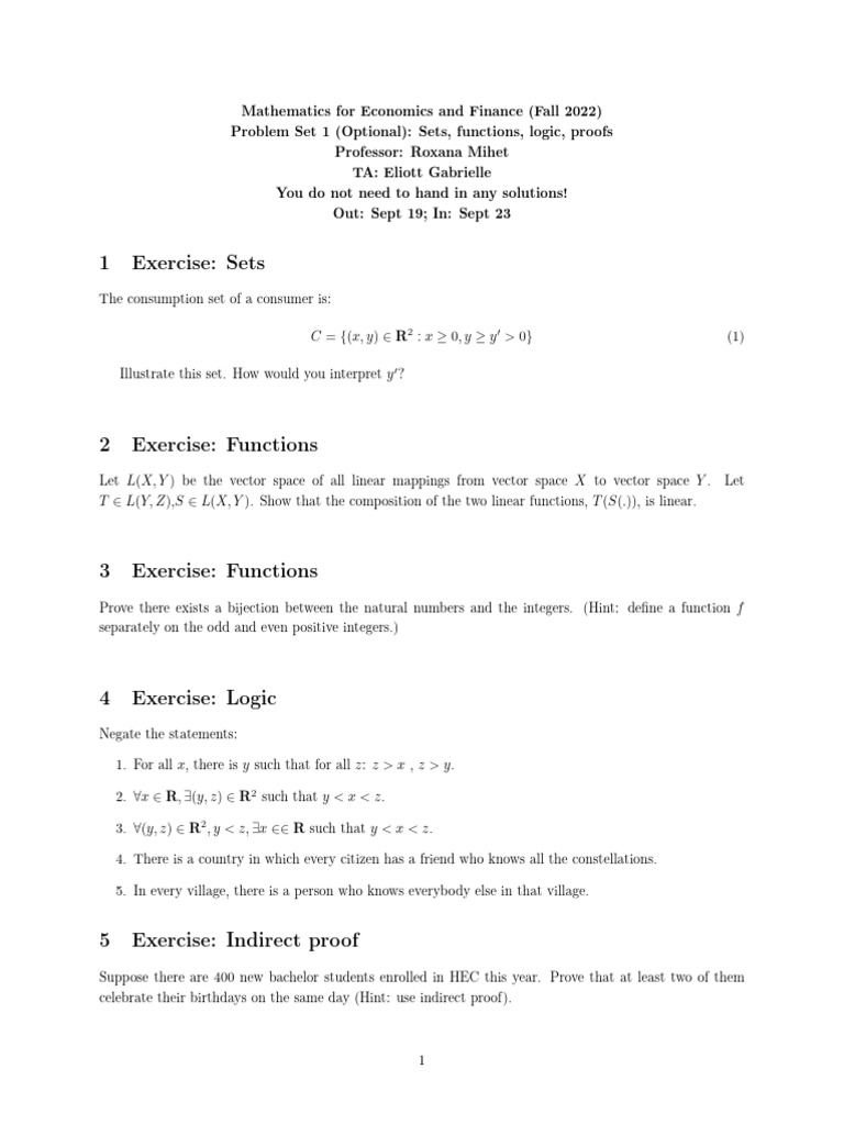 Maths Problem Set Solutions 2022 | PDF | Eigenvalues And Eigenvectors | Matrix (Mathematics)