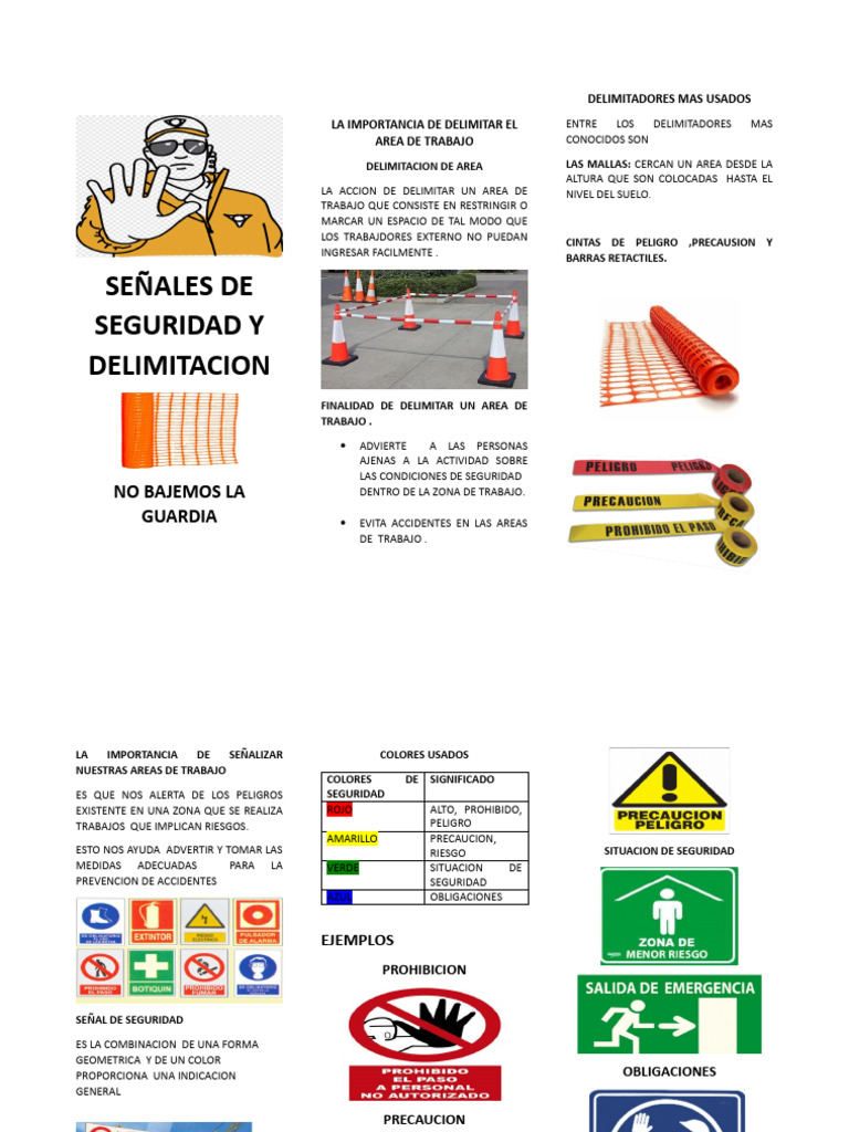 SEÑALIZACIONES Y DELIMITACIONES Triptico | PDF