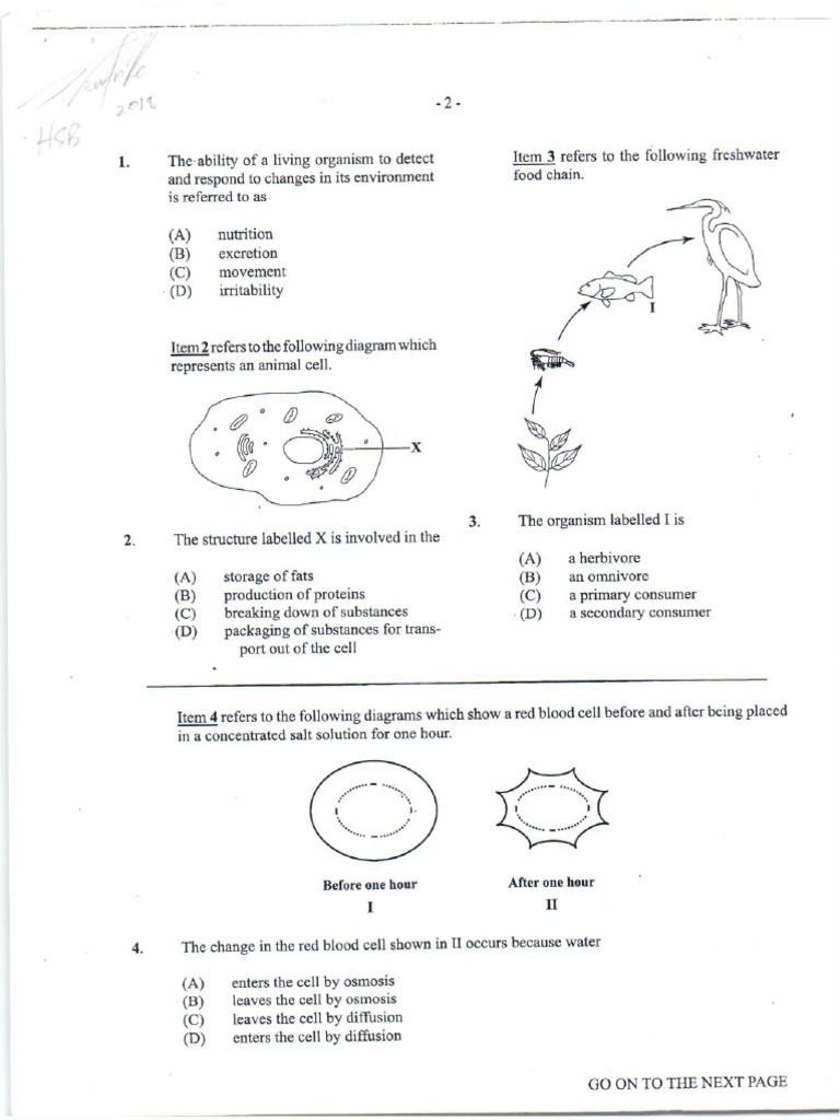 HSB 2018 Paper 1 | PDF