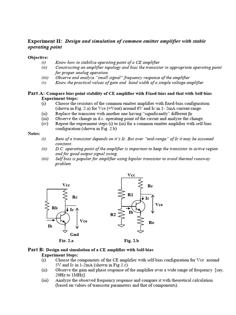 Manual of Experiments - Expt - 2 | PDF | Amplifier | Computer Engineering