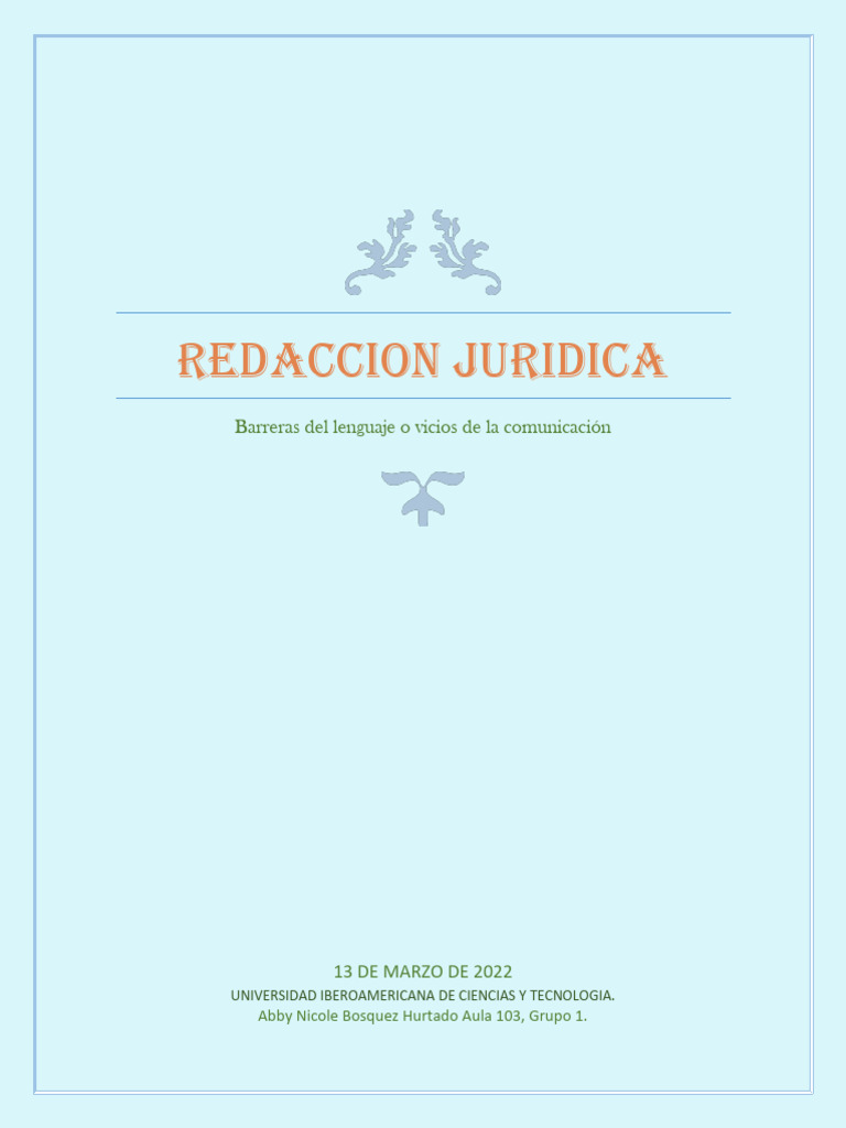 Redaccion Juridica Abby Bosuqez Hurtado 20222 | PDF | Comunicación