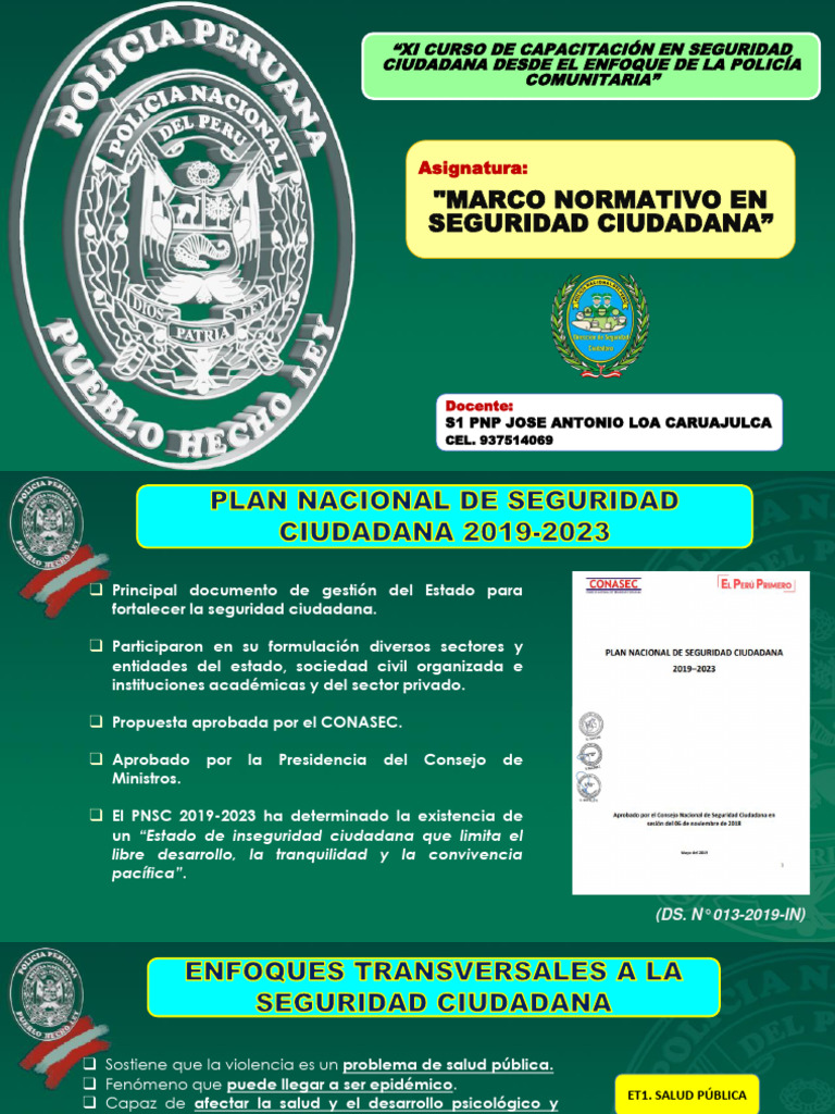 Clase 2 - PNSC 2019-2023 y PNMSC Al 2030 | PDF | Policía | Género y ...