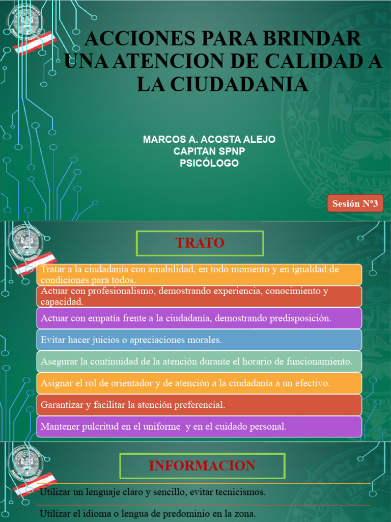 Acciones para Brindar Una Atencion de Calidad A La Ciudadania Sesion #3 ...