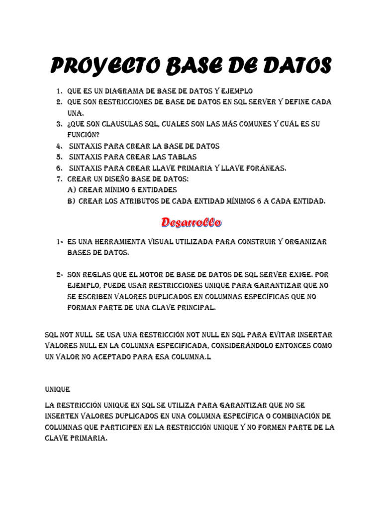 Proyecto Base de Datos 00 | PDF | Datos de computadora | Modelo de datos
