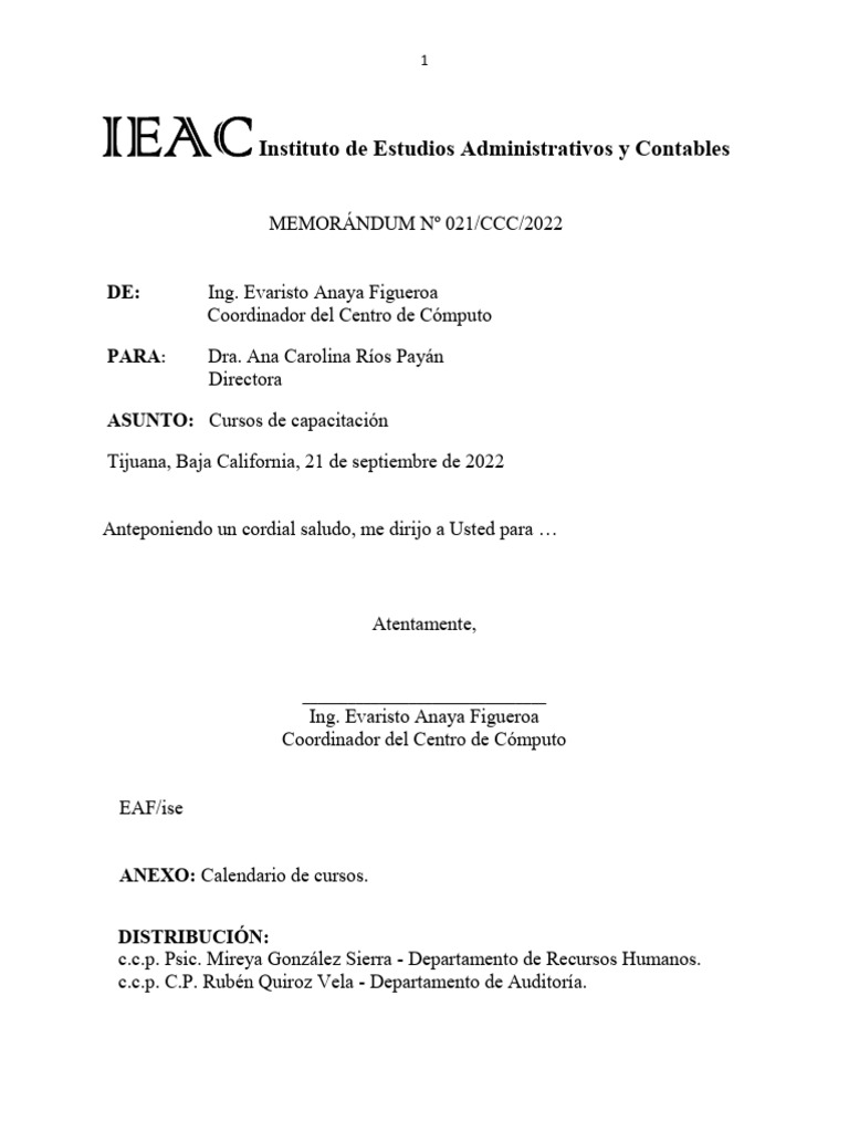 MEMORÁNDUM de Nancy Marcelo | PDF