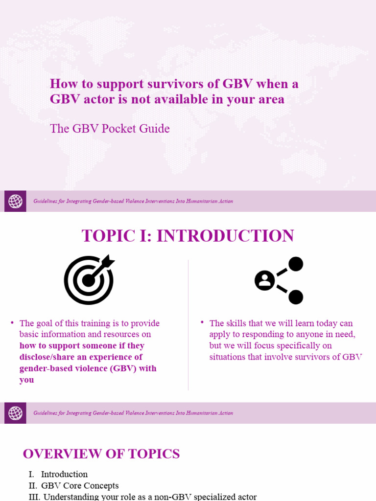 GBV Pocket Guide Training PPT Formatted | Download Free PDF | Violence Against Women | Domestic ...