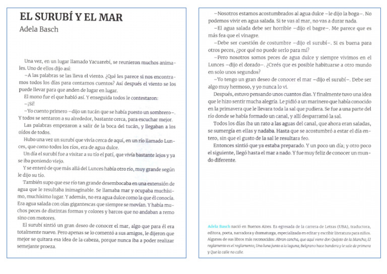 Cuento EL SURUBI Y EL MAR | PDF