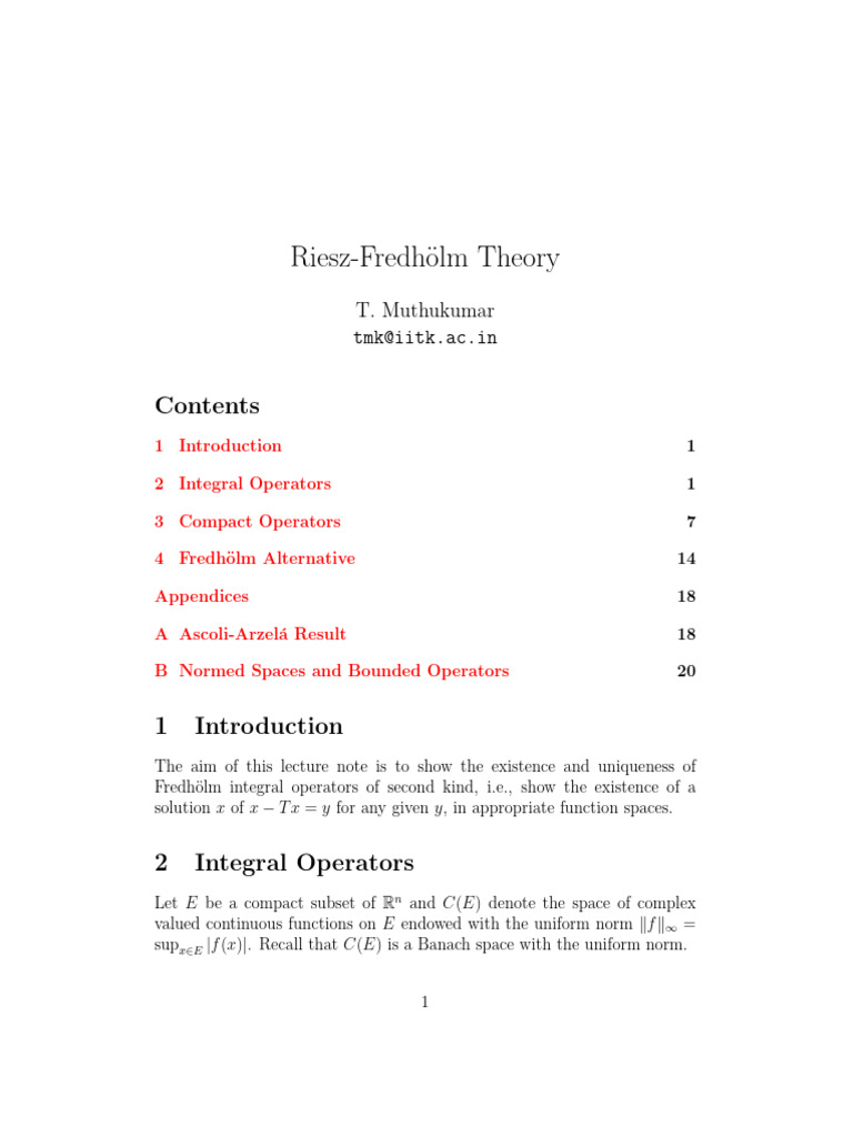Riesz Fredh Olm Theory Pdf Norm Mathematics Teaching Mathematics