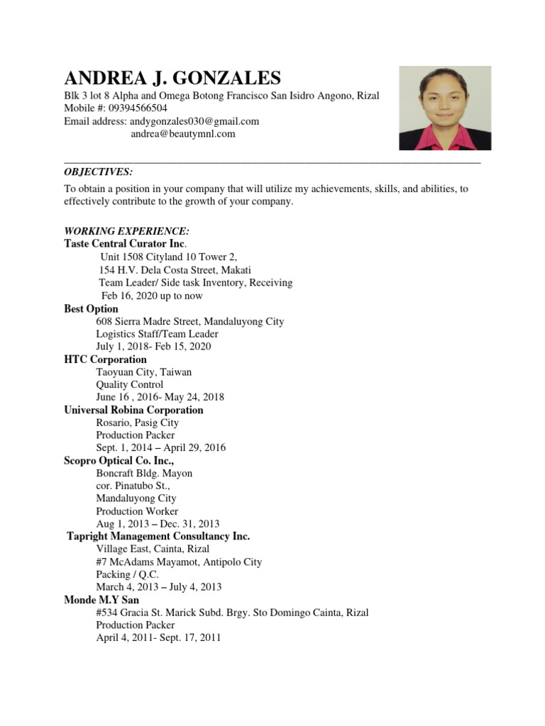 Andrea Resume | PDF
