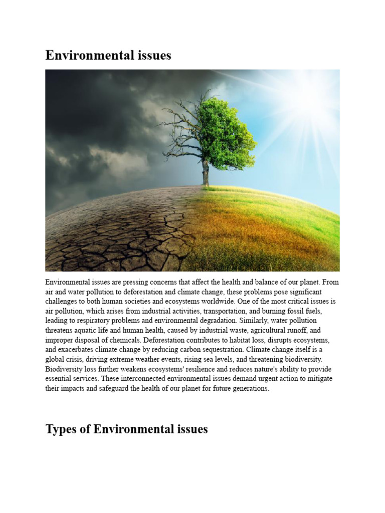 Environmental Issues | PDF | Habitat Destruction | Sustainability