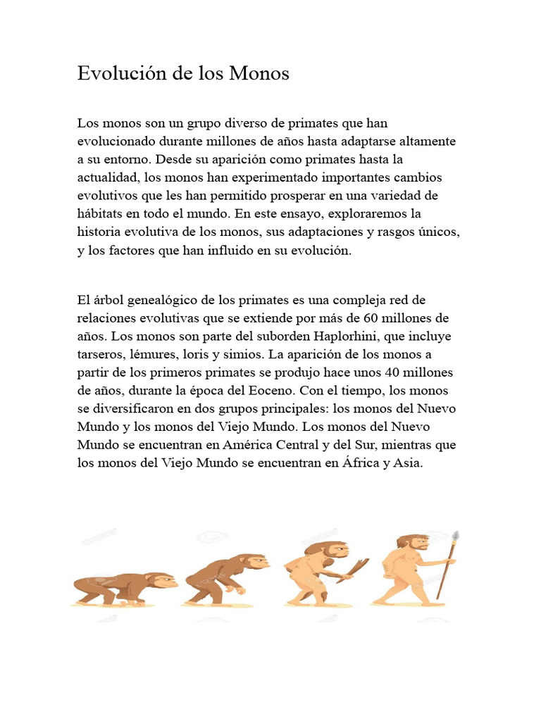 Evolución de Los Monos | PDF