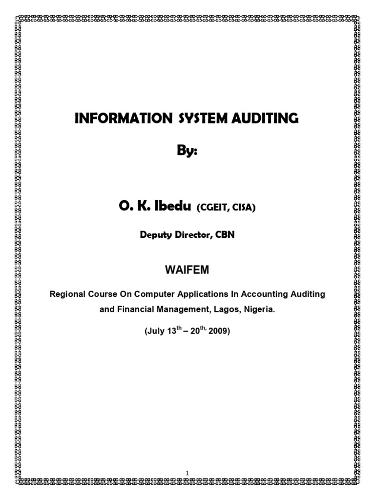 Information System Auditing Pdf Databases Computer Network