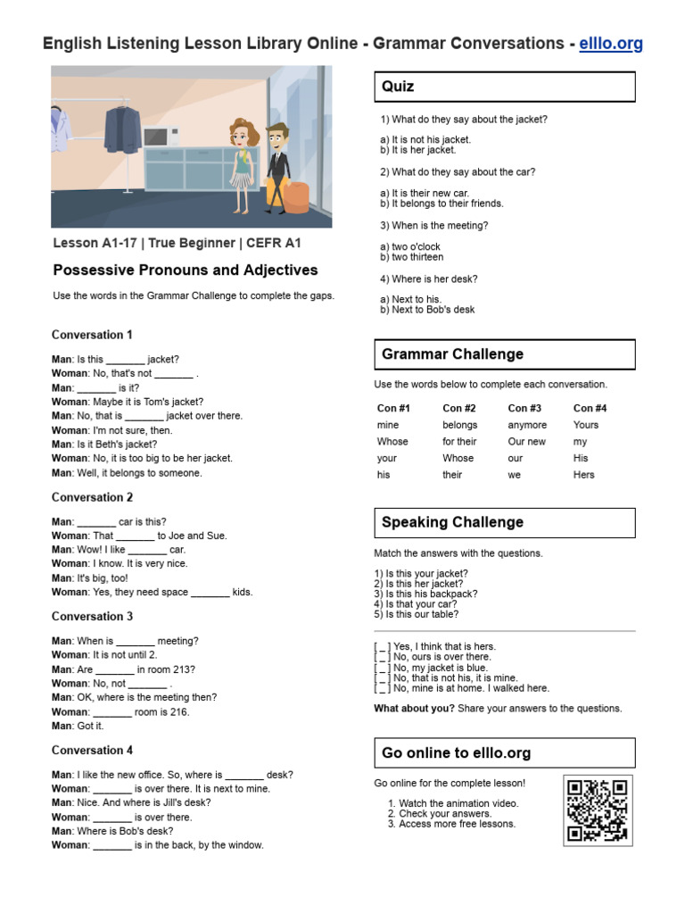 listening worksheet | PDF | Linguistic Typology | Syntax
