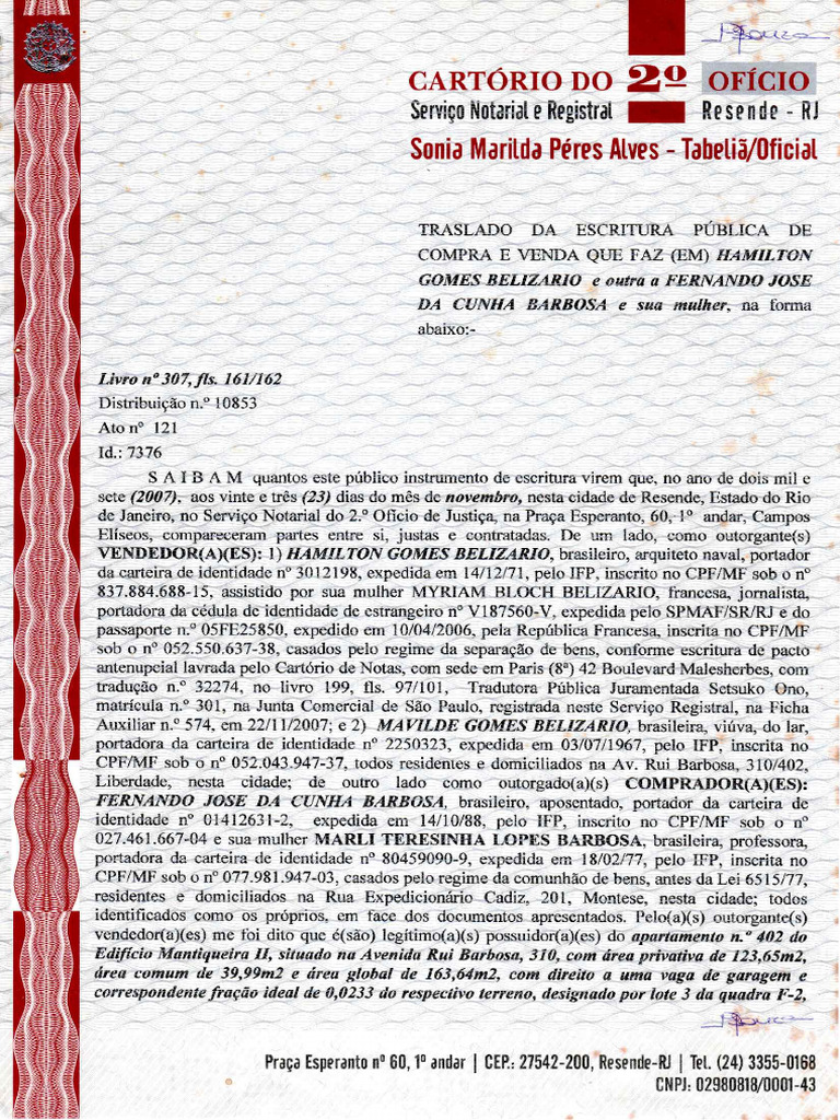 Escrituras e TAs Assinados | PDF