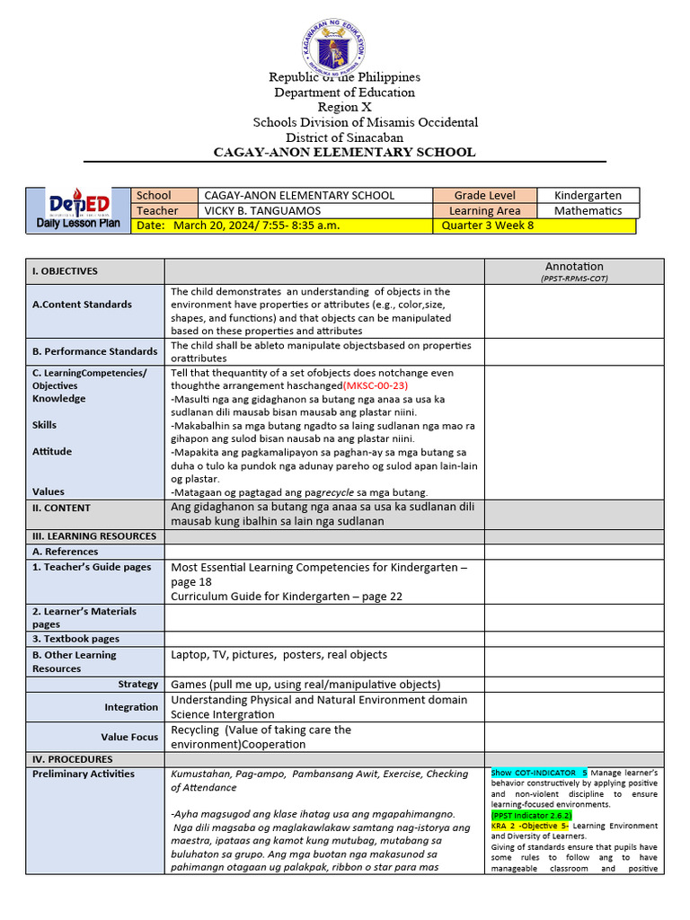 DLP COT Q3 Week8 | PDF | Learning | Teachers