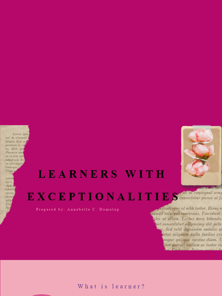 Learners With Exceptionalities | PDF | Disability | Attention Deficit ...