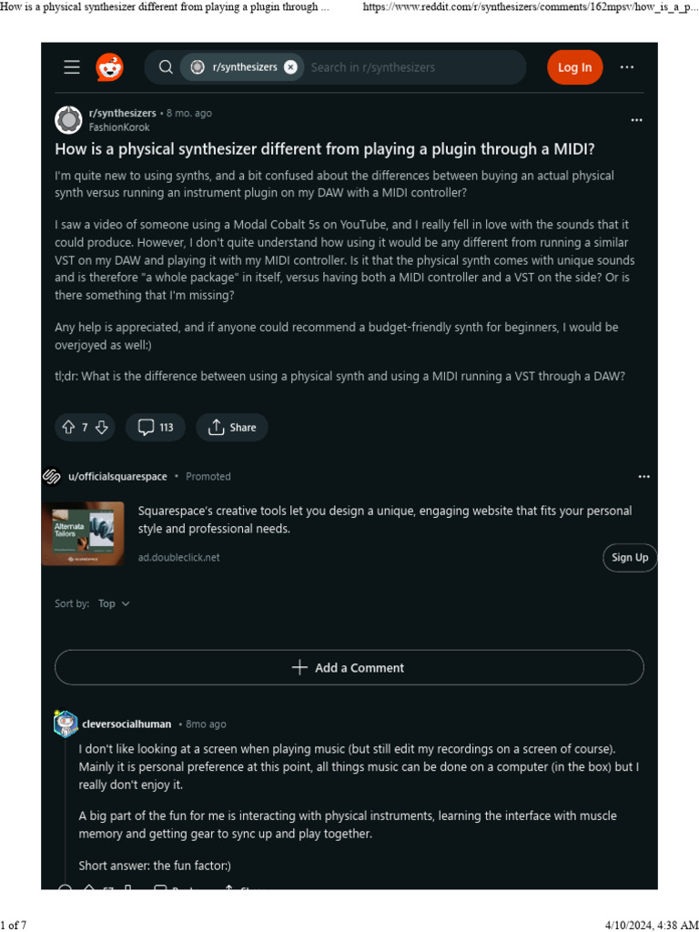 How Is A Physical Synthesizer Different From Playing A Plugin Through A ...