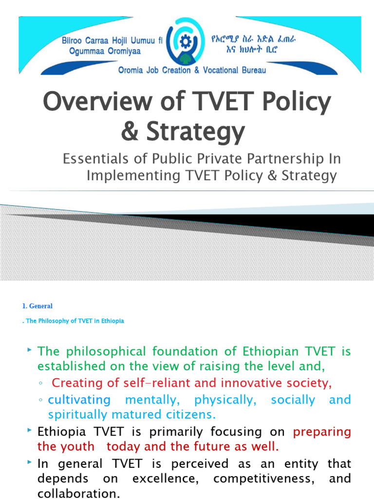 Ethiopian TVET Policy & Strategy Guide | PDF | Curriculum ...
