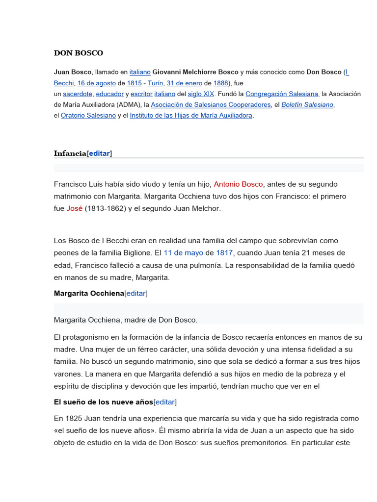 DON BOSCO-VidaInicio | PDF