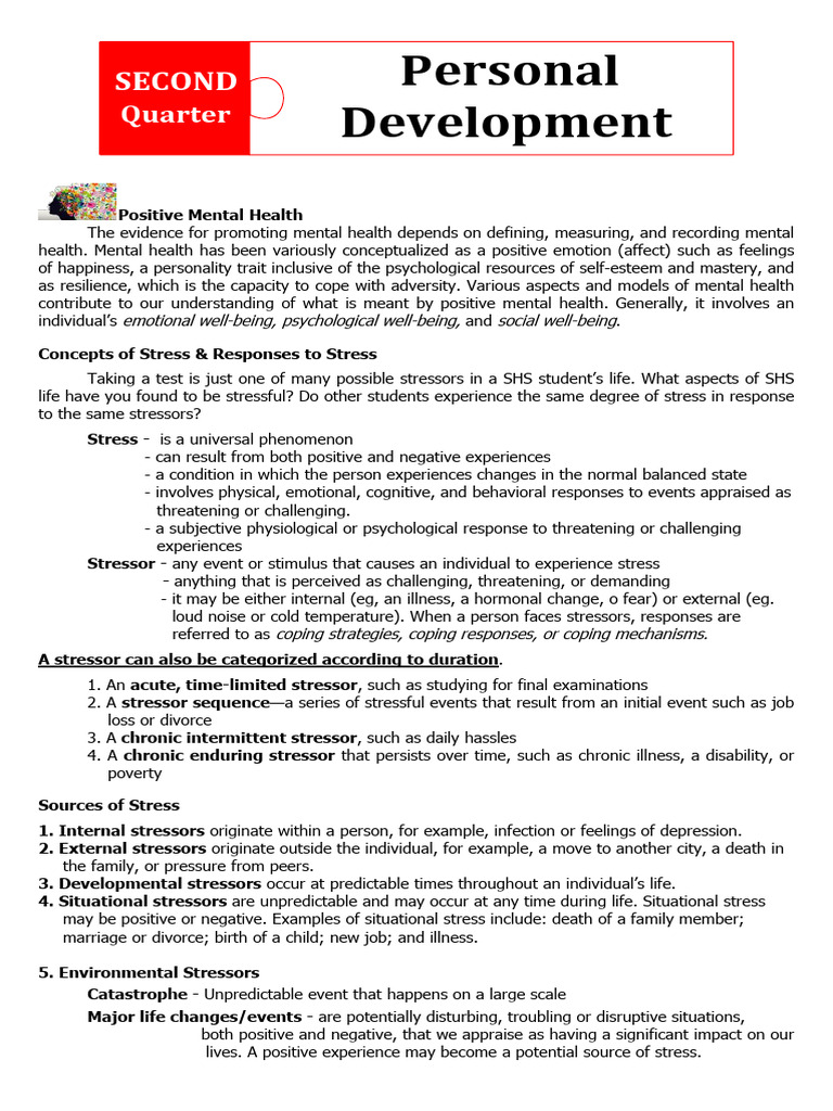 PERDEV Notes | PDF | Stress (Biology) | Hypothalamic–Pituitary–Adrenal Axis