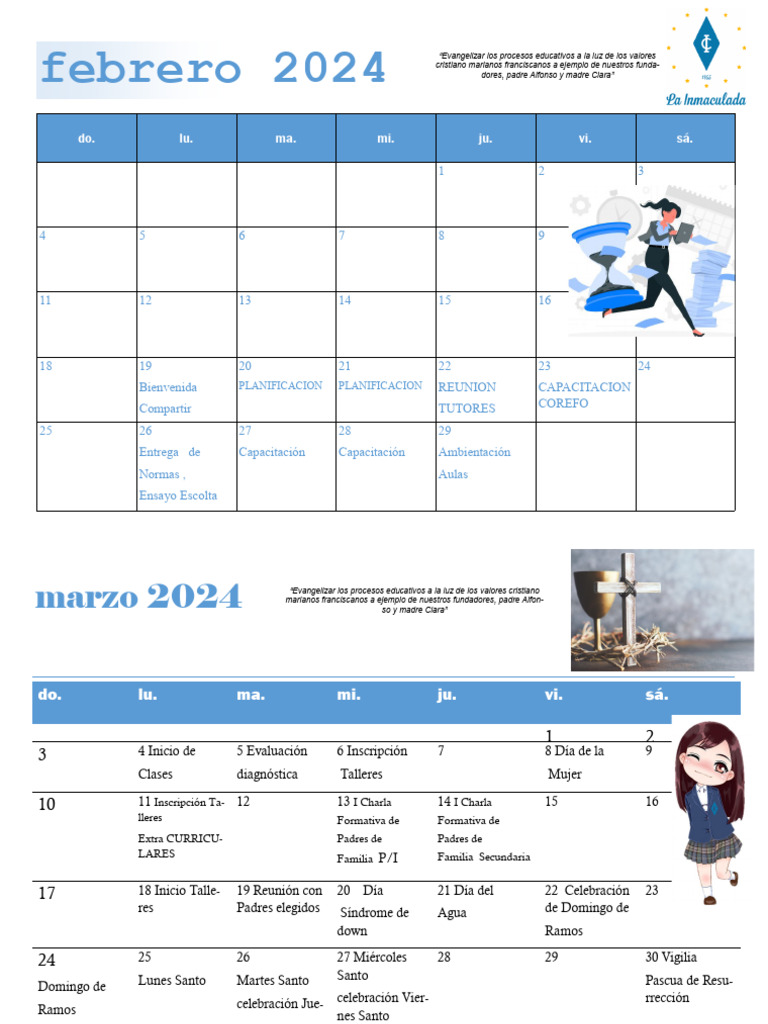 Calendarizacion 2024 | PDF