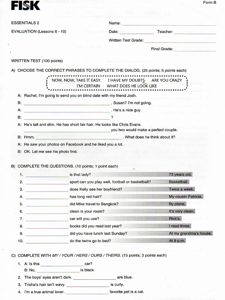 Essentials 2 (6 - 10) - B | PDF