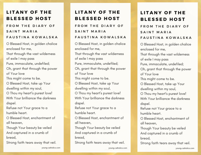 Litany of The Blessed Host | PDF | Christian Worship And Liturgy ...