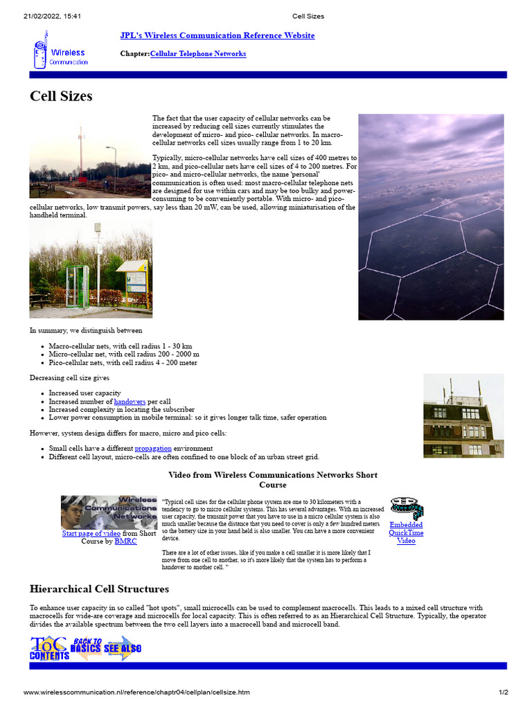 Cell Sizes | PDF | Cellular Network | Mobile Phones