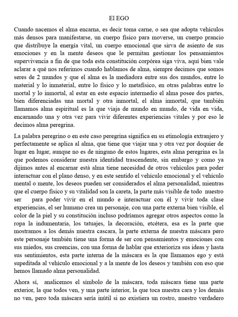 El Ego | PDF | Alma | Yo