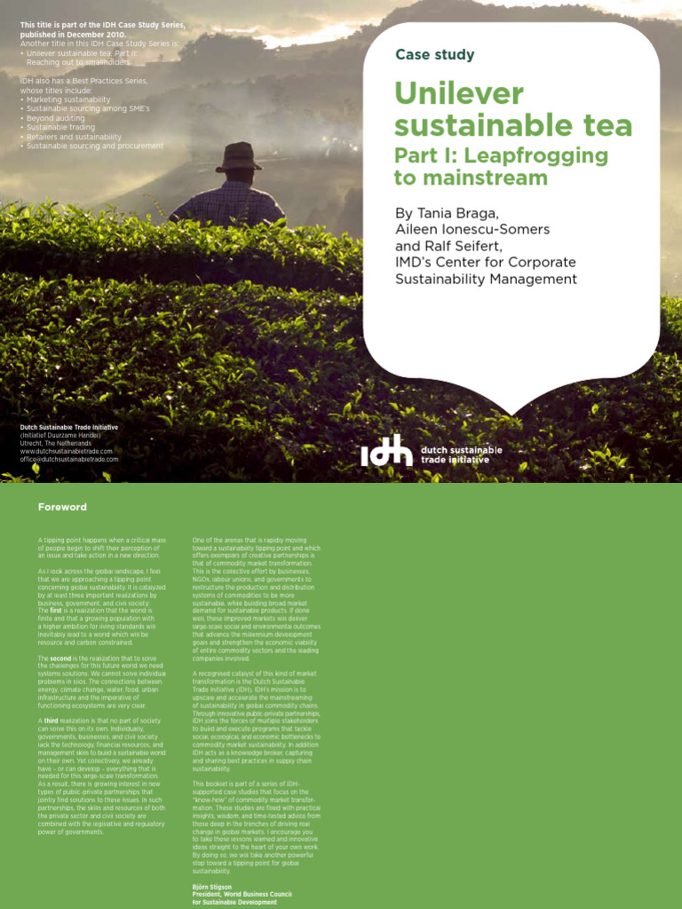 Unilever's Sustainable Tea Initiative | PDF | Sustainability | Tea