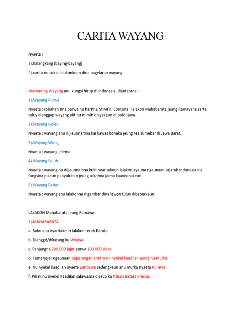 MATERI CARITA WAYANG XII Gan | PDF