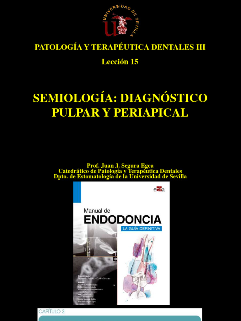 Leccion 15. Semiologia. Diagnostico pulpar y periapical | PDF | Diagnostico medico | Dolor