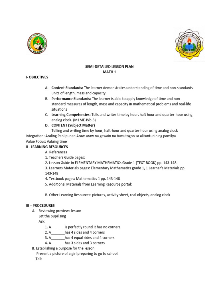 Math Grade 1 Telling and Writing Time by Hour, Haft-Hour and Quarter ...