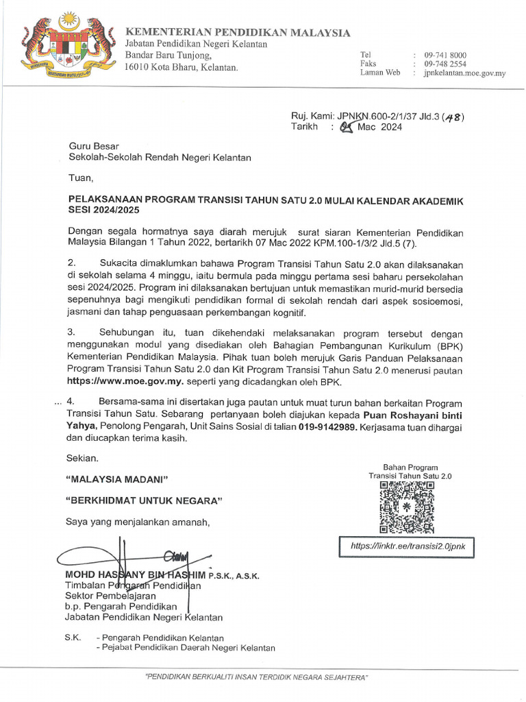surat siaran prog transisi | PDF