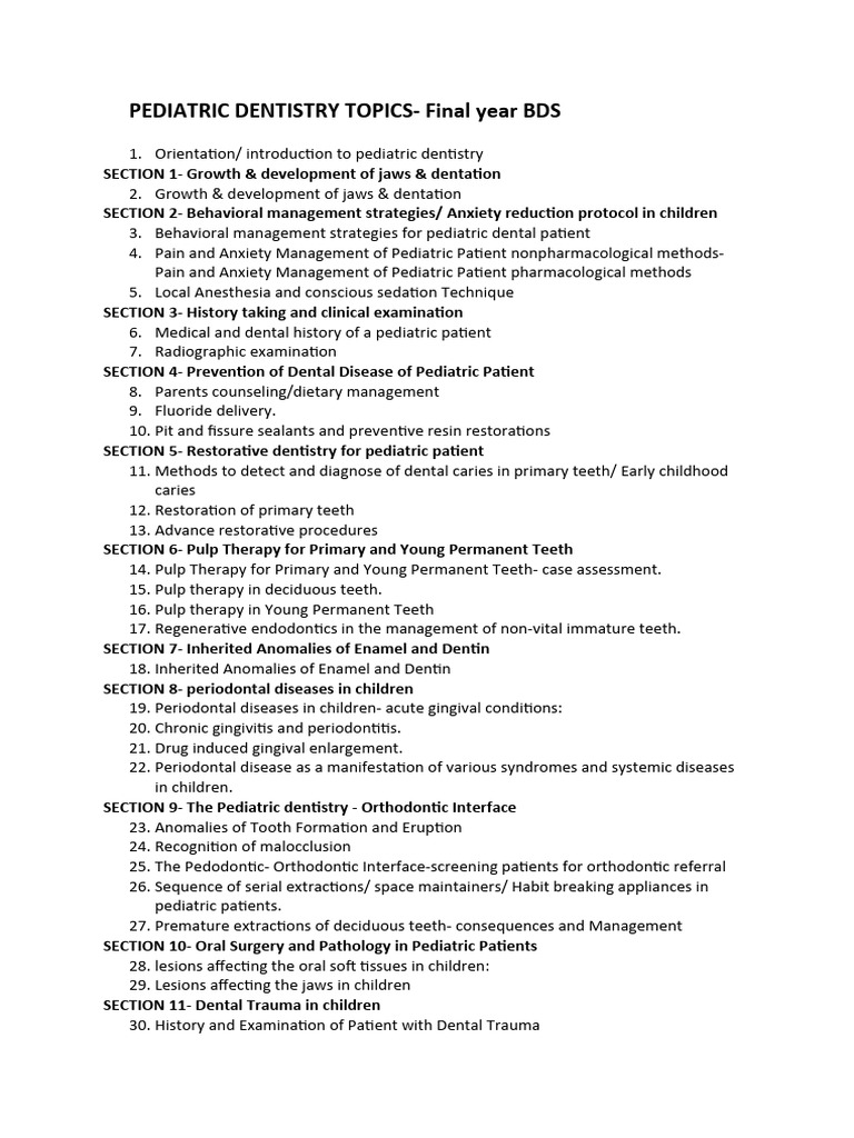 Pediatric Dentistry Topics 2 | PDF | Human Tooth | Periodontology