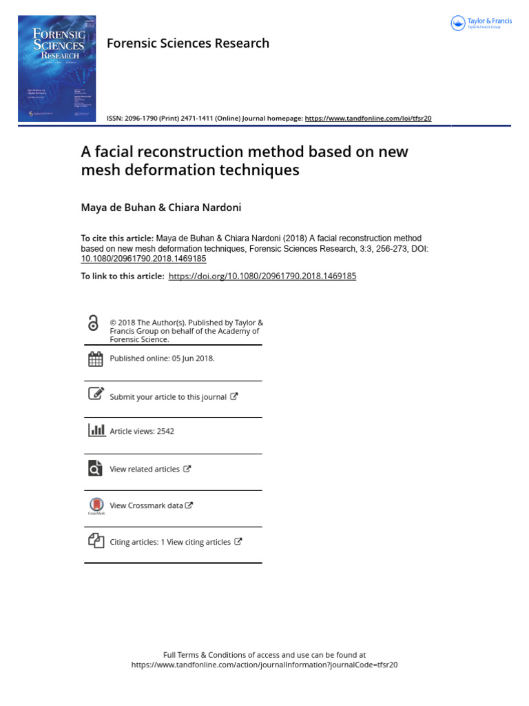 A Facial Reconstruction Method Based On New Mesh Deformation Techniques | PDF