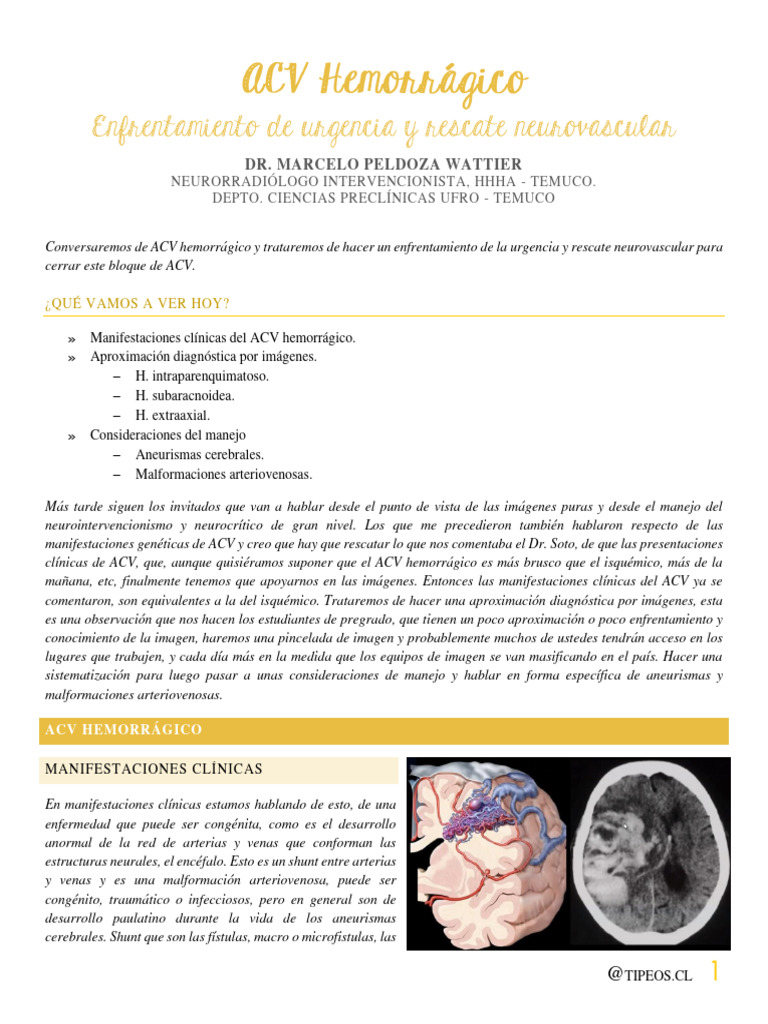 Clase 12 - ACV Hemorrágico | PDF | Carrera | Hipertensión