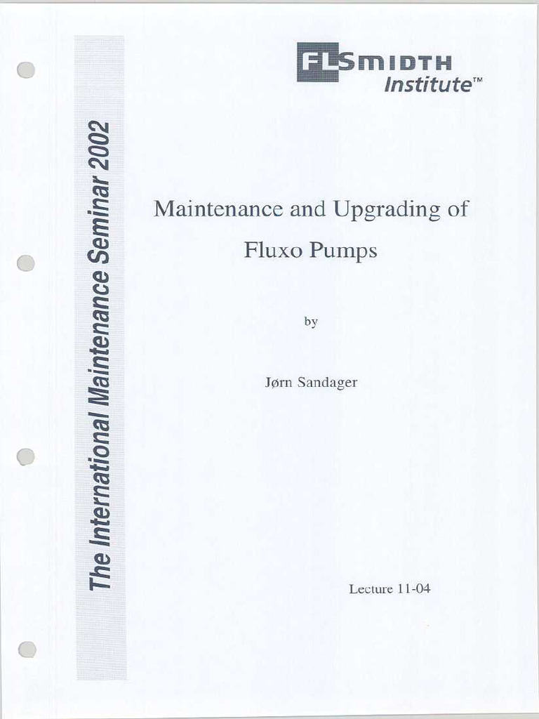 009 Maintenance and Upgrading of Fluxo Pumps | PDF