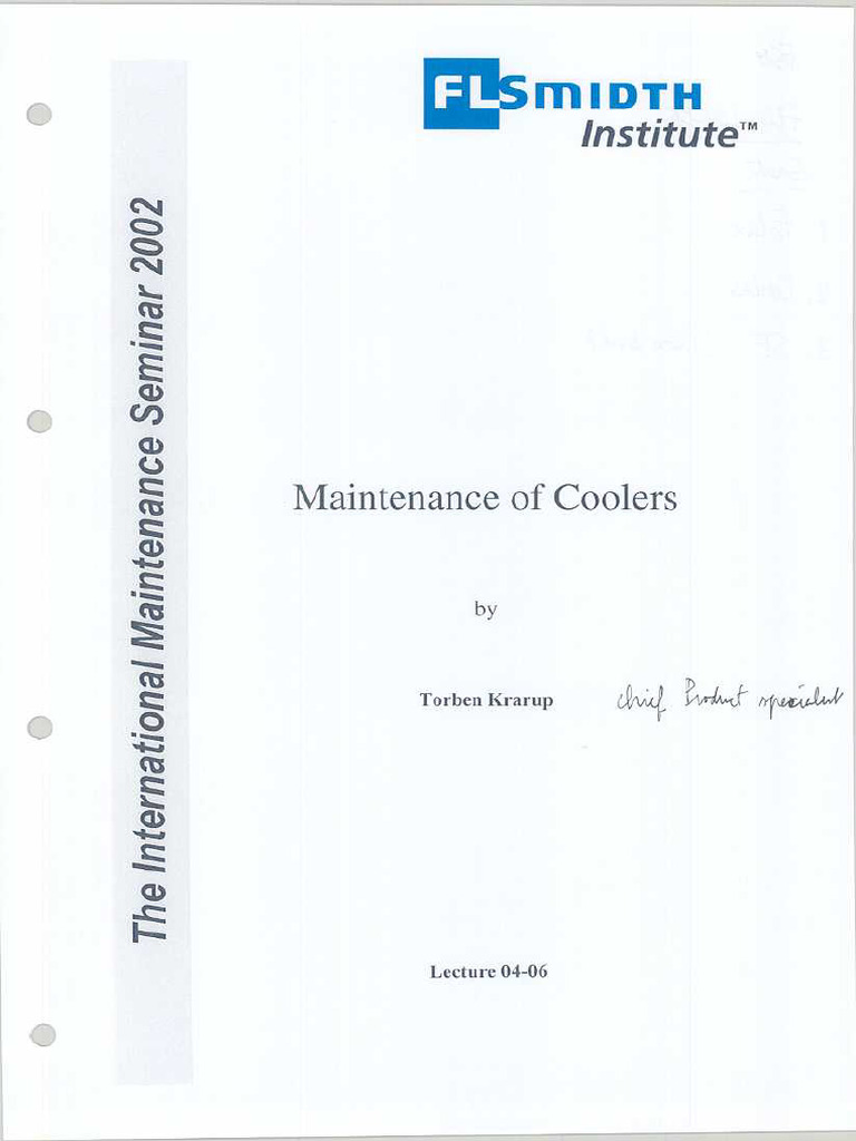 028 Maintenance of Coolers | PDF