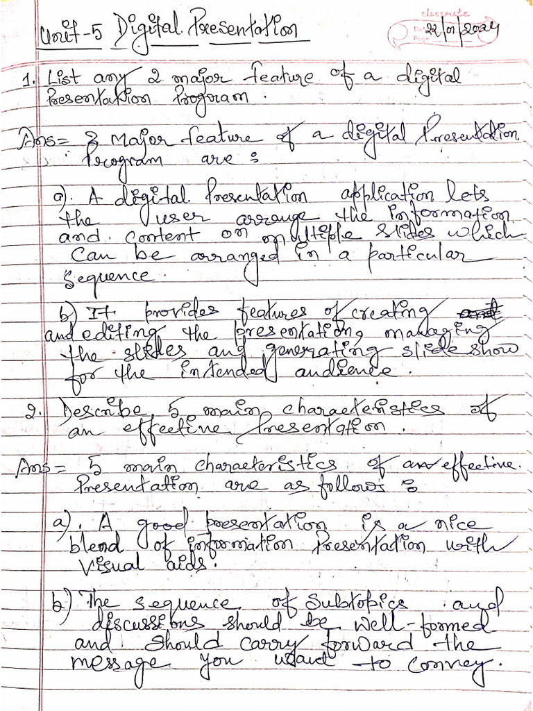 Unit - 5 Digital Presentation | PDF