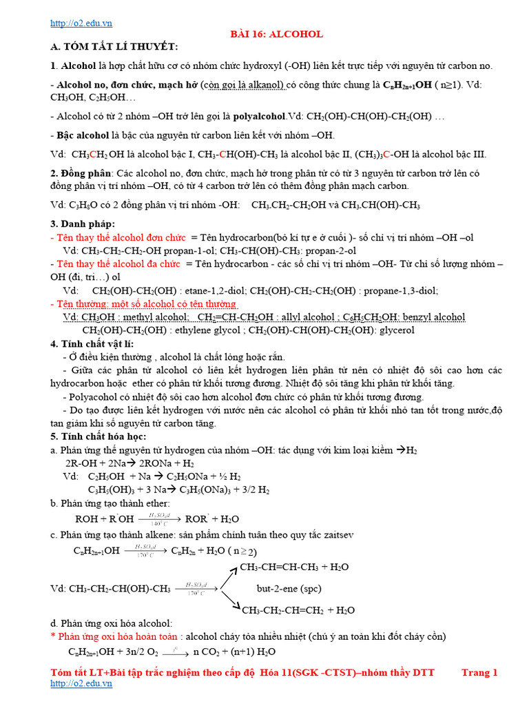 Bai 16 ALCOHOL Mai Nga - Ok | PDF