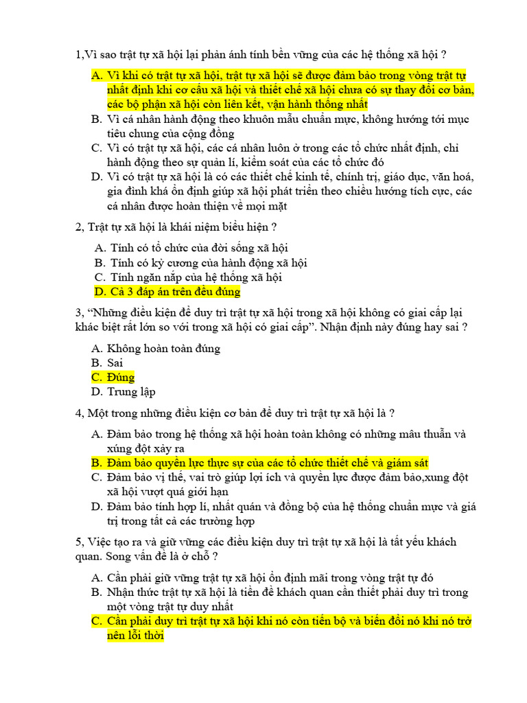 trắc nghiệm XHH | PDF