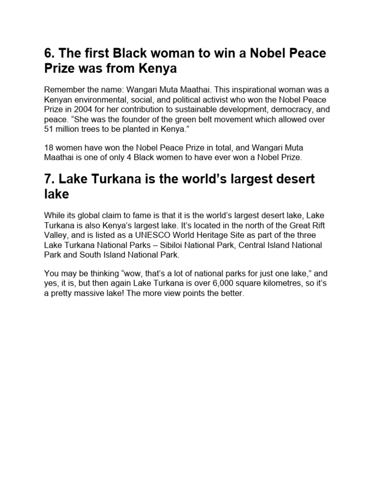 KEnya Fun Facts 2 | PDF