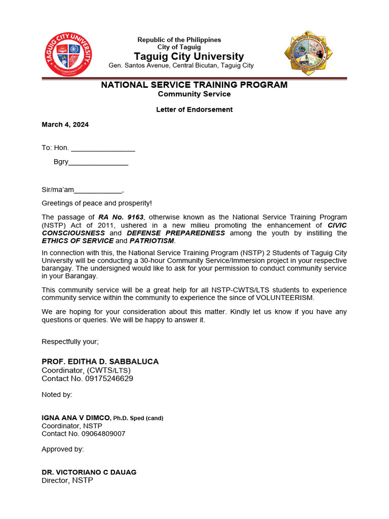 letter-to-Barangay-2024 | PDF