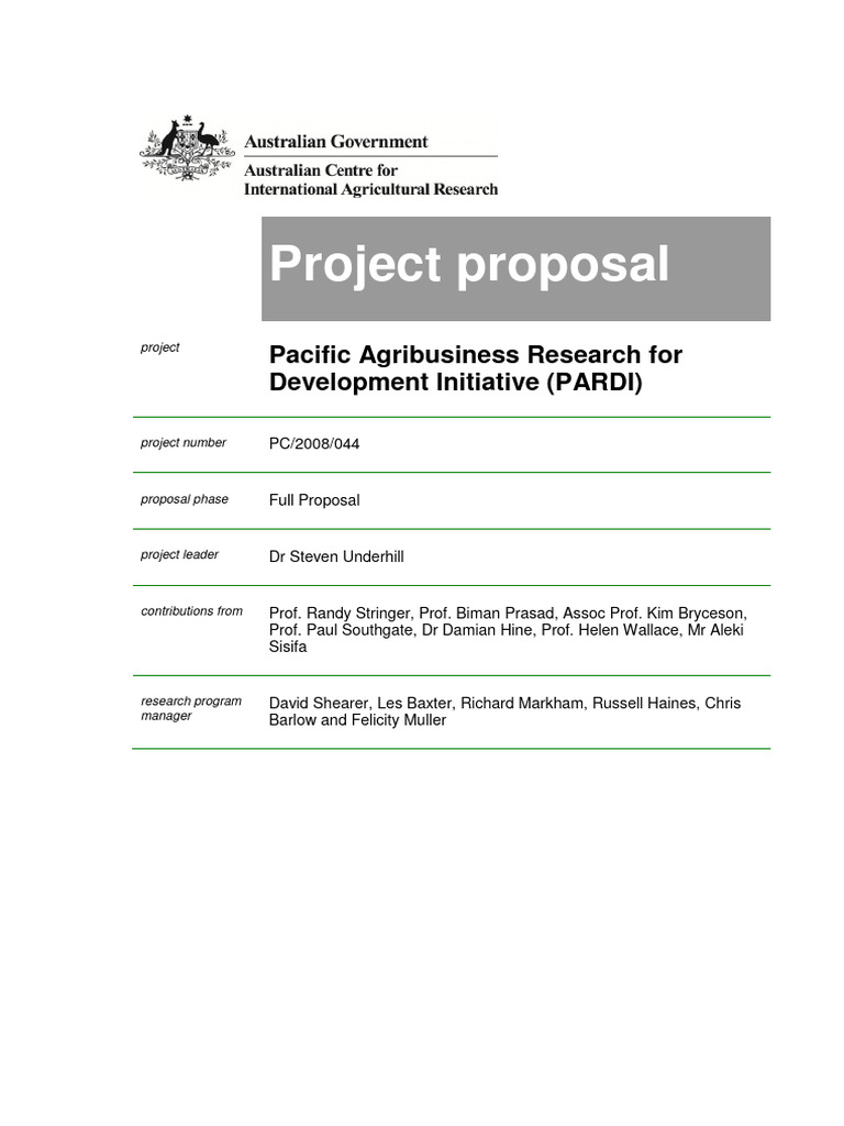 Agricultural Research Agribusiness Project Proposal | PDF | Supply ...