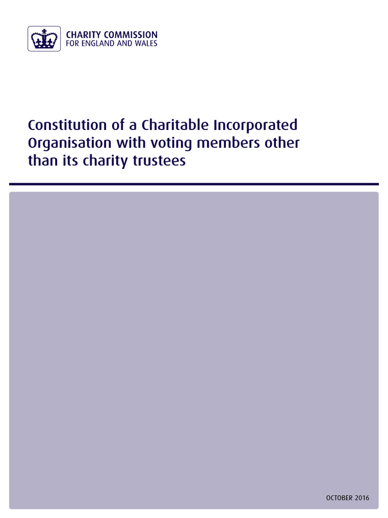 CIO Model Constitution for Charities | PDF | Charitable Organization ...