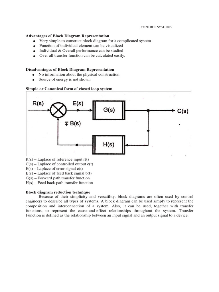 Block Diagram and Laplace Transform | PDF