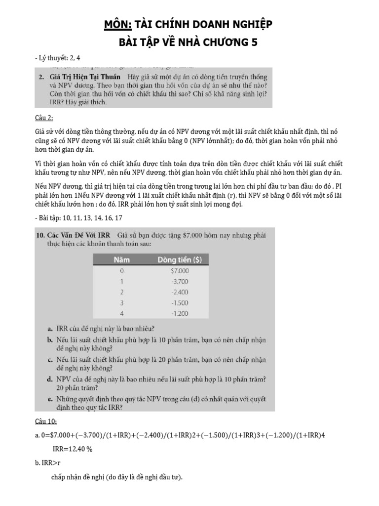 TCDN - BT Chương 5 | PDF