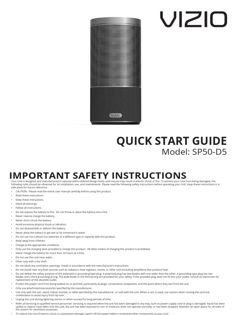 Vizio Guide Sp50d5 | PDF | Arbitration | Electromagnetic Interference