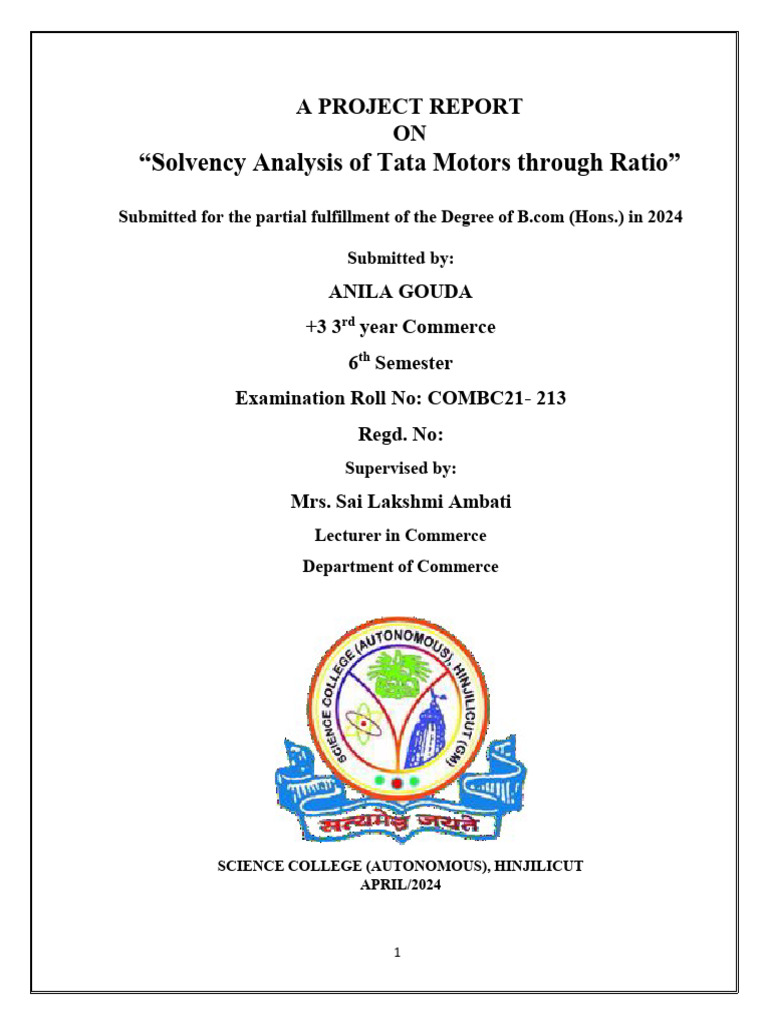 Project-4, Solvancy Analysis of Company SANTOSH | PDF